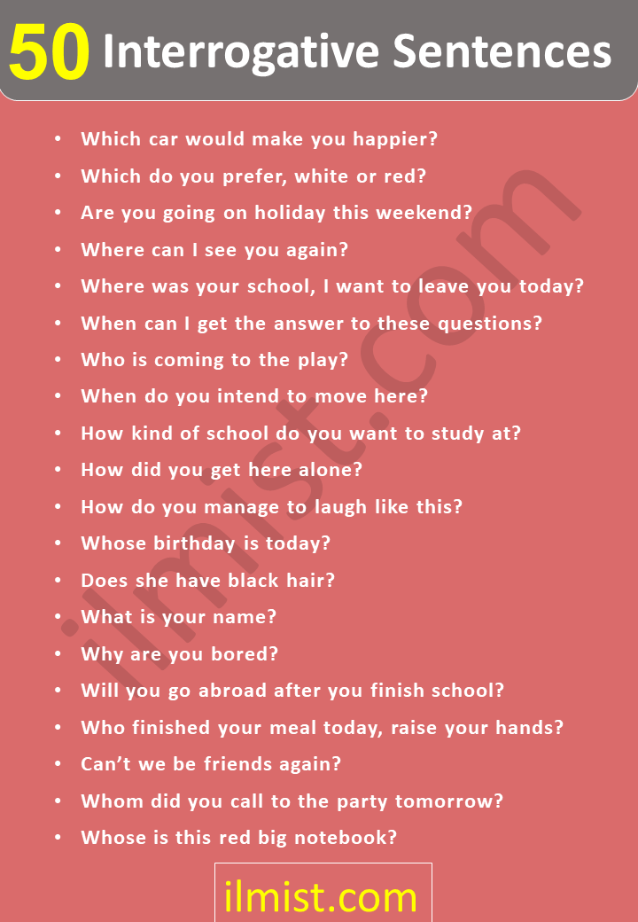 Write An Interrogative Sentence What Is An Interrogative Sentence 